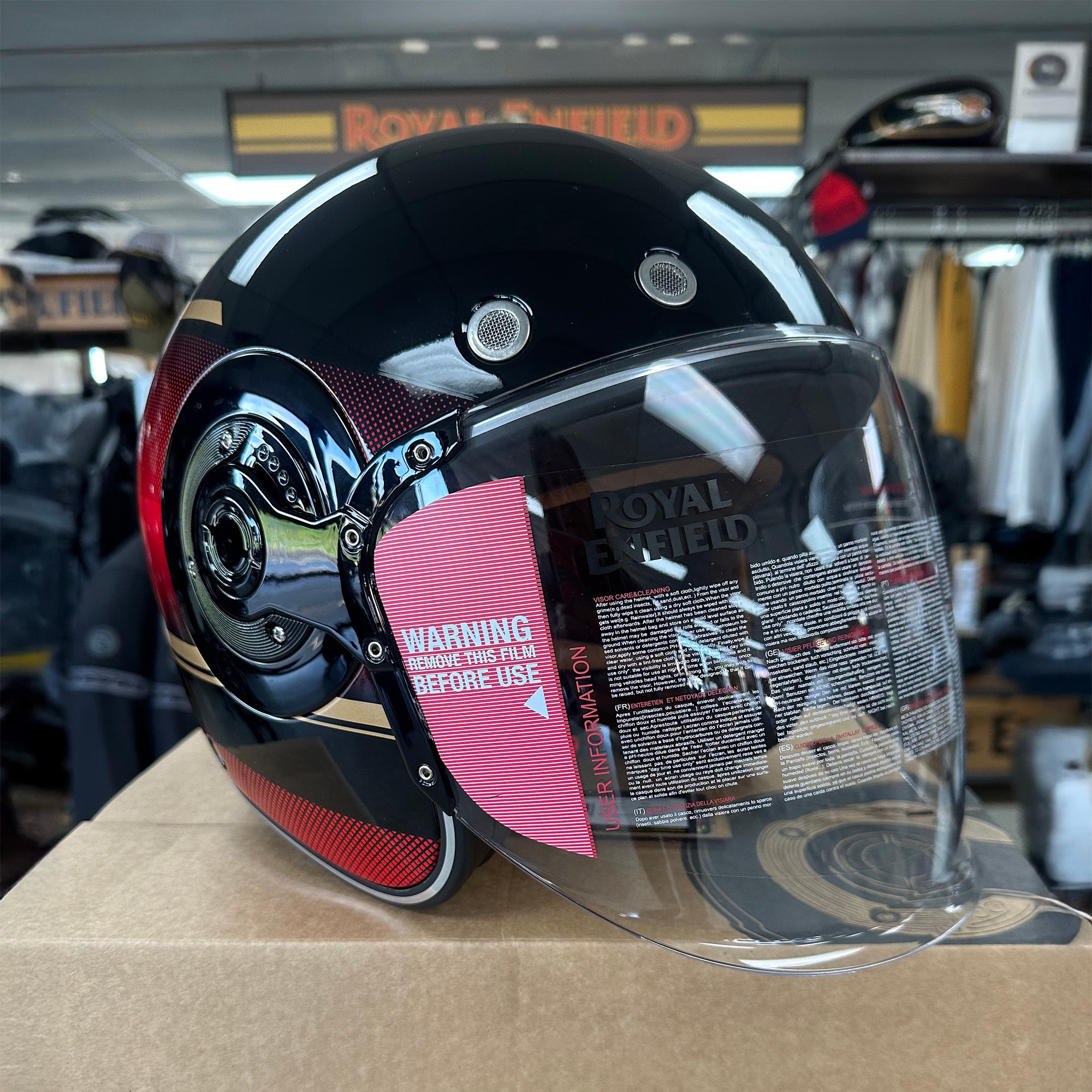 Helmets: Royal Enfield NEO MLG 1901 3/4 Motorcycle Helmet (Red ...